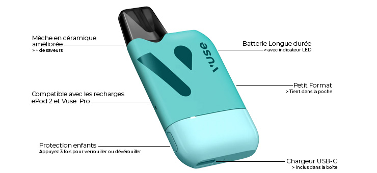 Kit Vuse Reload 1000 Menthe Ice dès 6,64