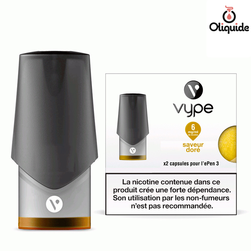 ePen 3 Doré Capsule de Vype Epen 3 dès 4,75€ > Recharge de liquide